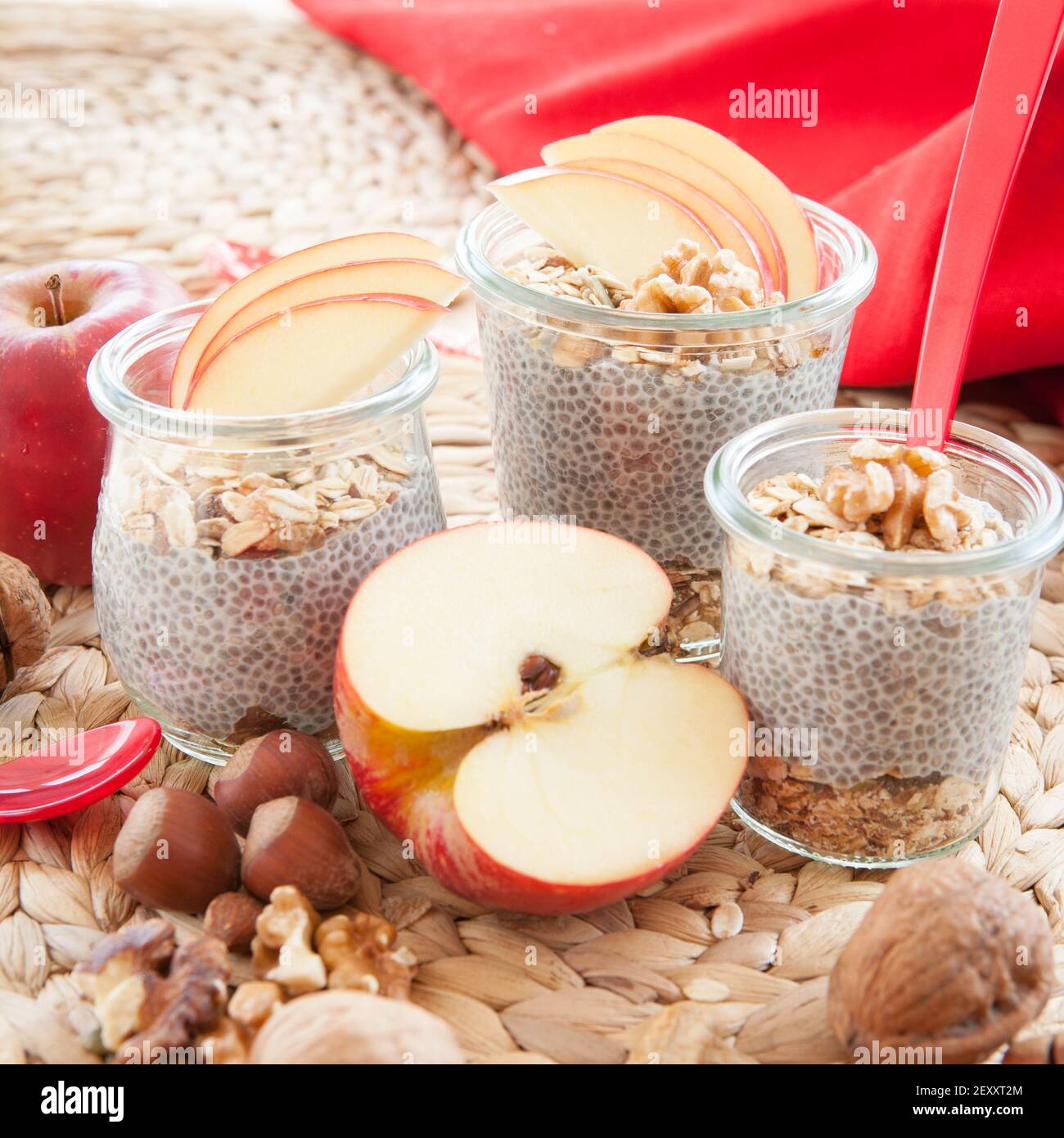 Chia pudding with fresh fruit Stock Photo - Alamy