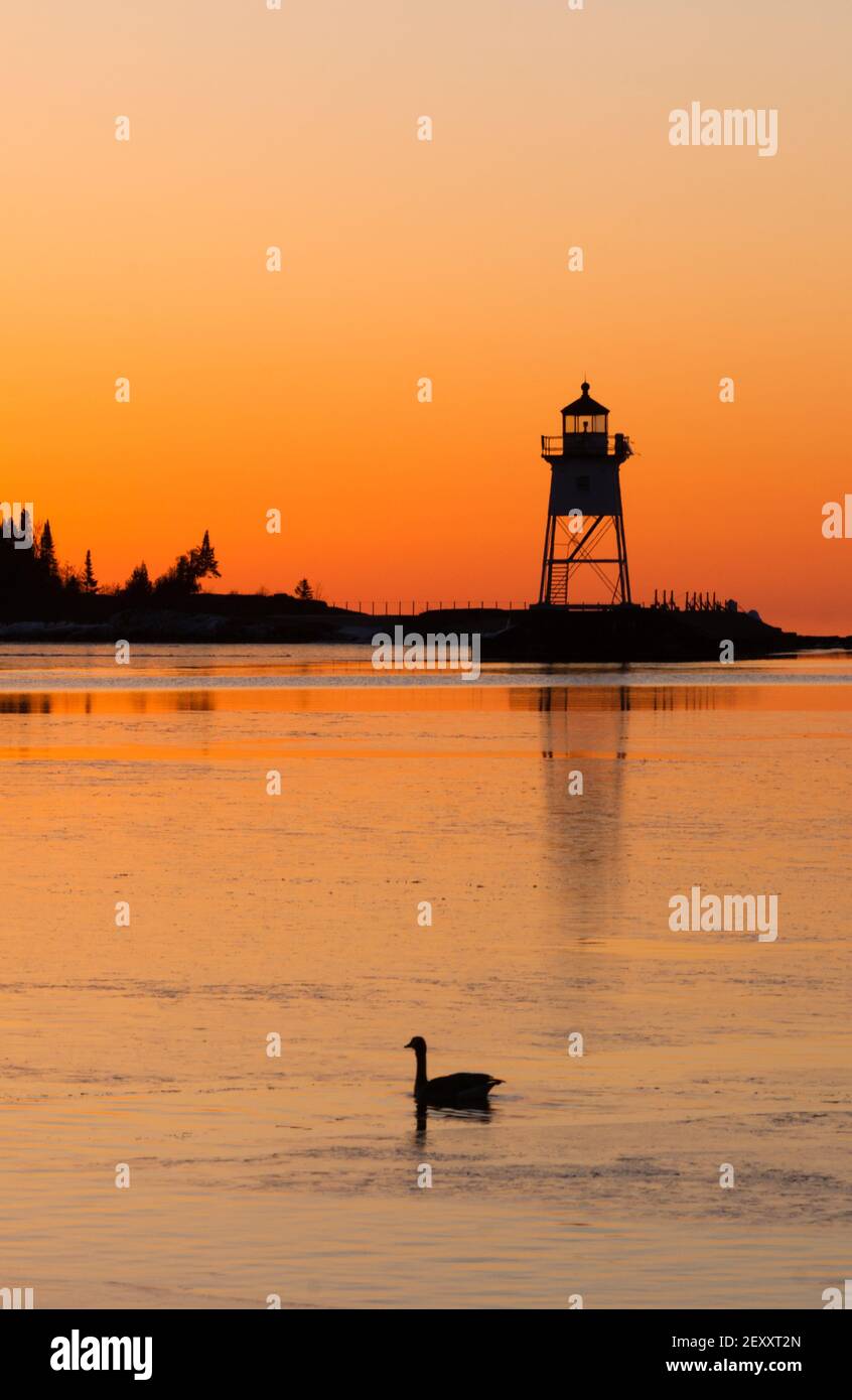 Morning Light Harbor Grand Marais Lighthouse Lake Superior Minnesota ...