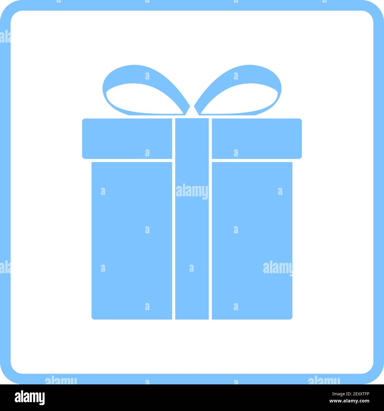 Gift Box Icon. Blue Frame Design. Vector Illustration Stock Vector ...