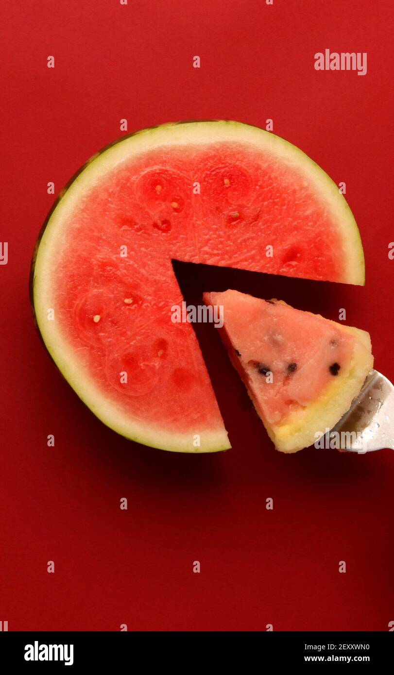 A slice of watermelon sorbet. Making it at home is no picnic, because ...