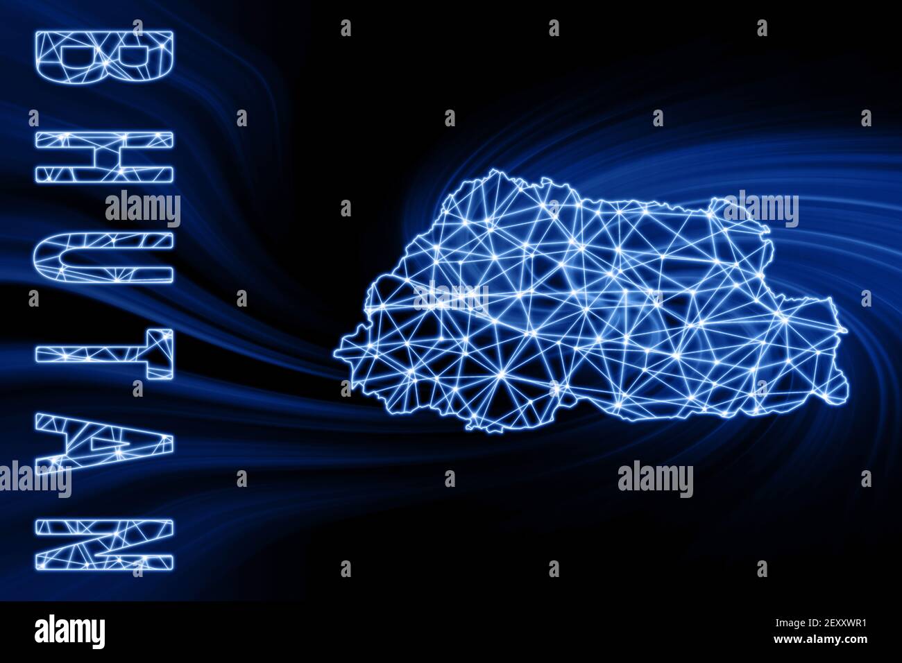 Network map bhutan country hi-res stock photography and images - Alamy