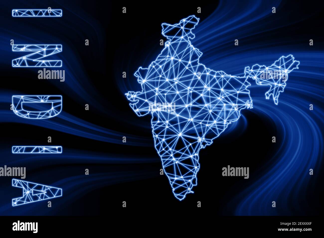India digital map hi-res stock photography and images - Alamy