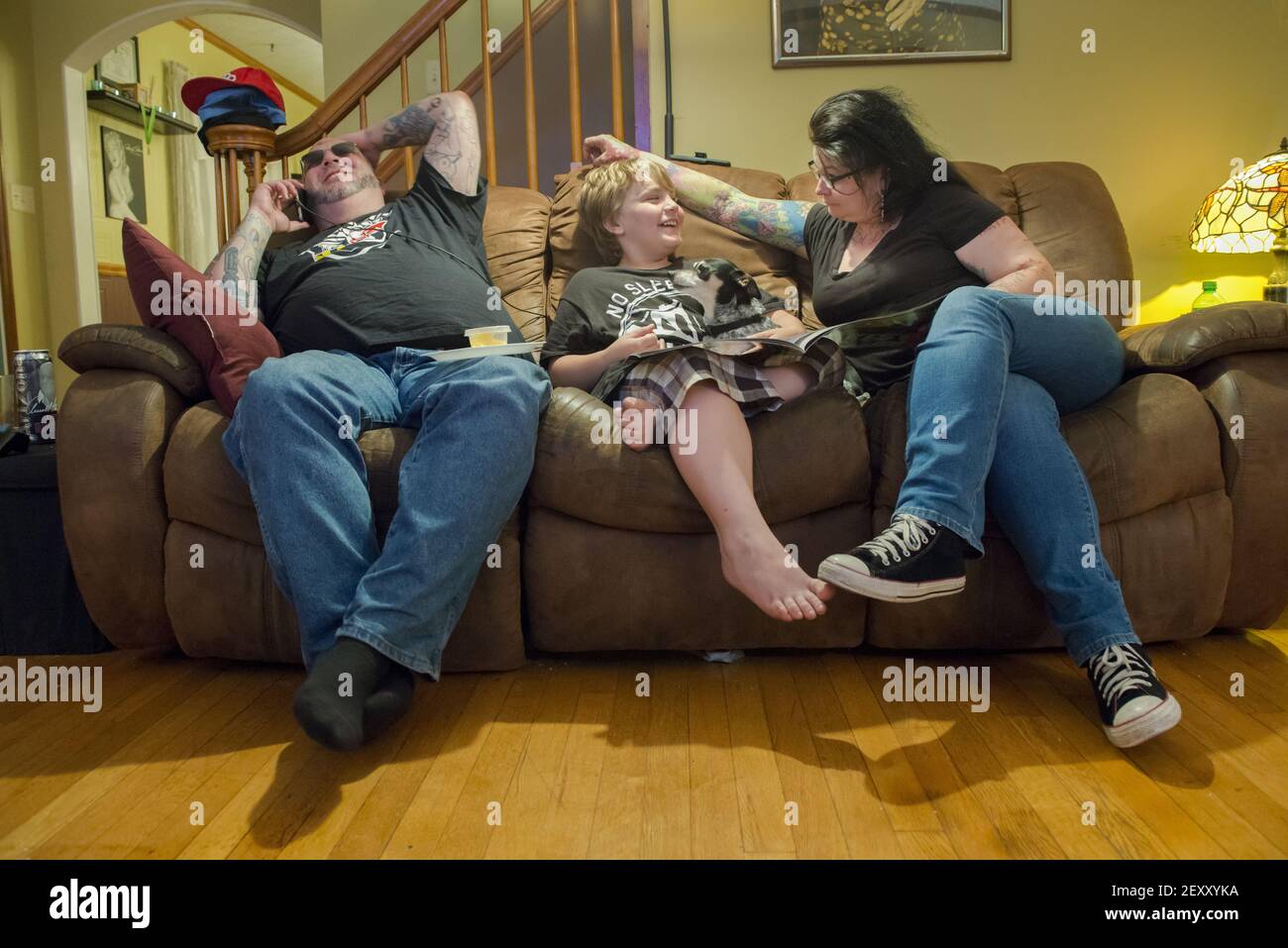 KC and Tony spend time relaxing with youngest son Aiden, aka Mouse ...