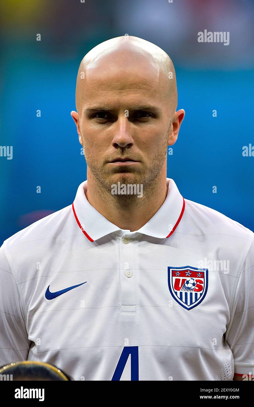 Michael Bradley recites the national anthem before the start of the USA ...