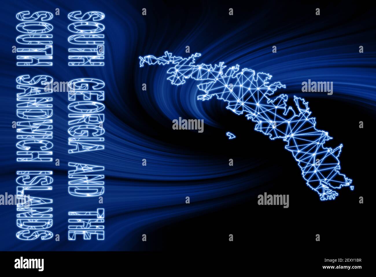 Map of South Georgia and the South Sandwich Islands, Polygonal mesh ...