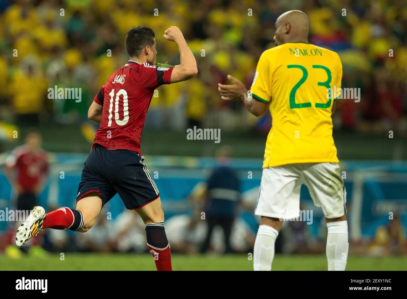 James rodriguez colombia brazil goal hi-res stock photography and ...