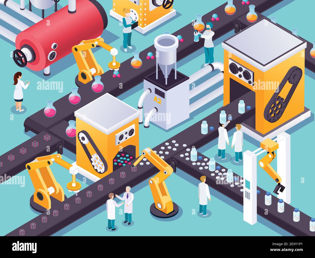 Moving assembly line Stock Vector Images - Alamy