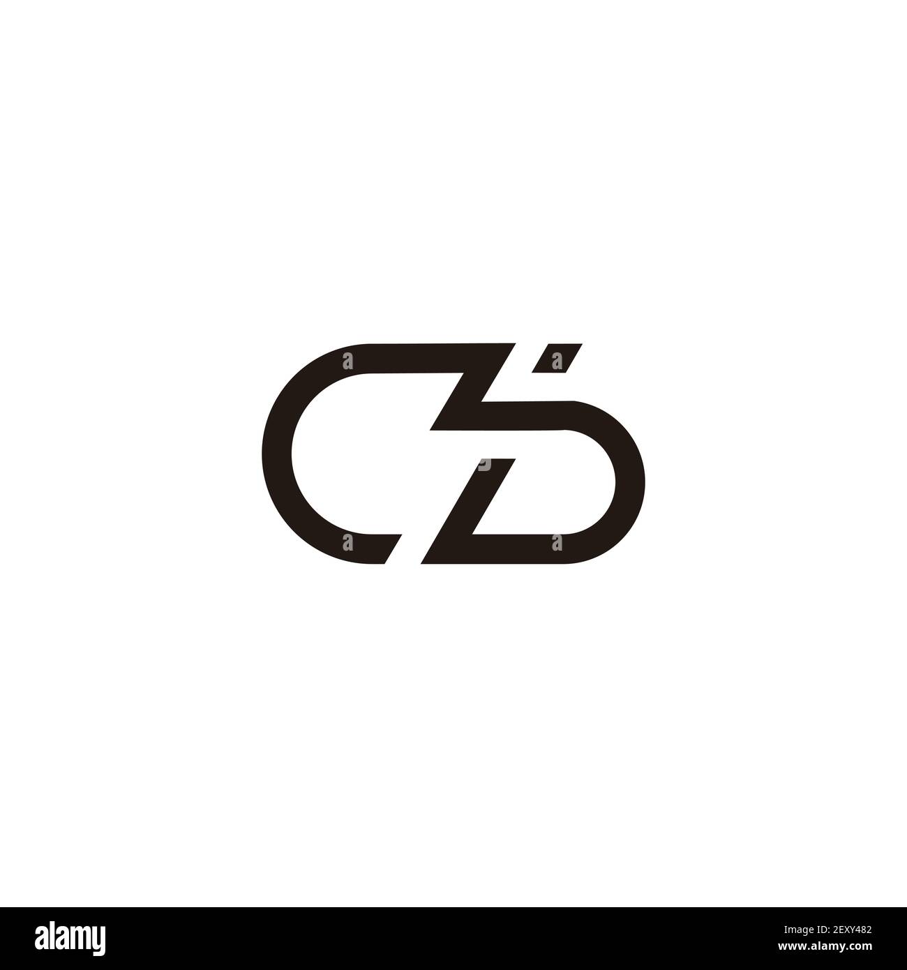 letter cb simple link line geometric flat logo vector Stock Vector ...