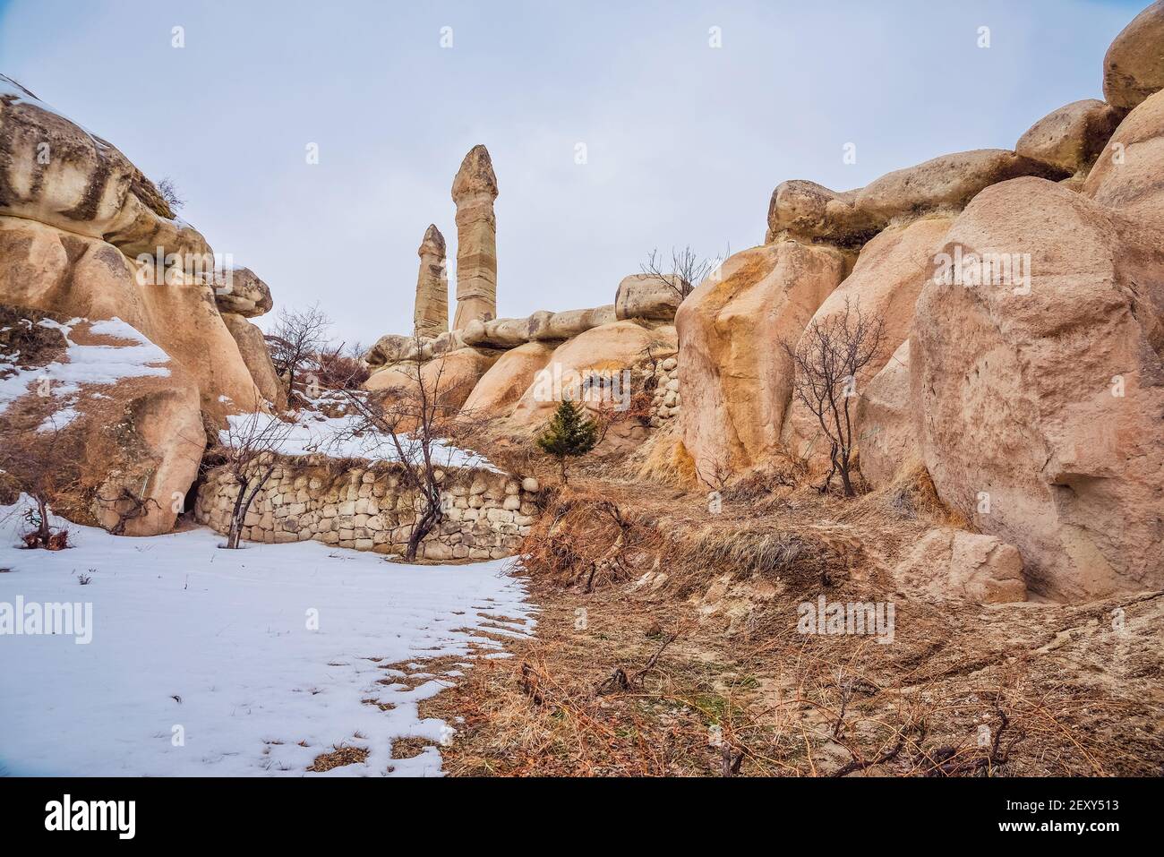 Strange rocks in Turkey, Cappadocia Stock Photo - Alamy