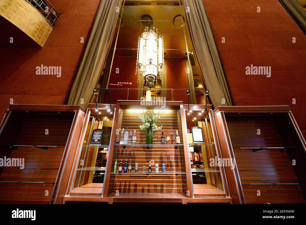 A view of the "foyer" entrance to Radio City Music Hall, decorated to ...