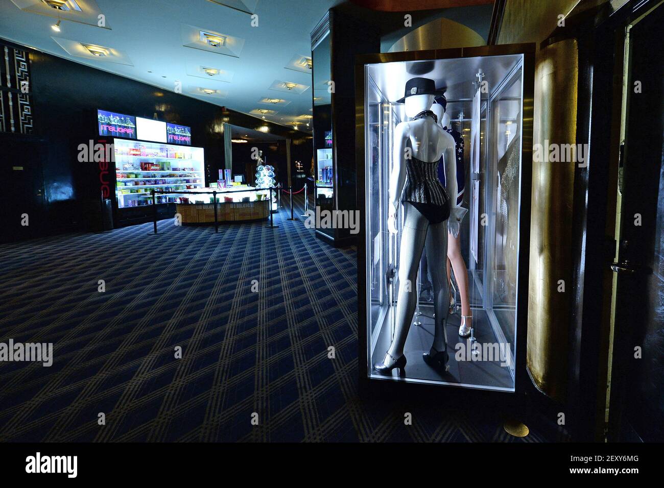 Mannequin display case of Radio City Music Hall Rockette costumes in ...
