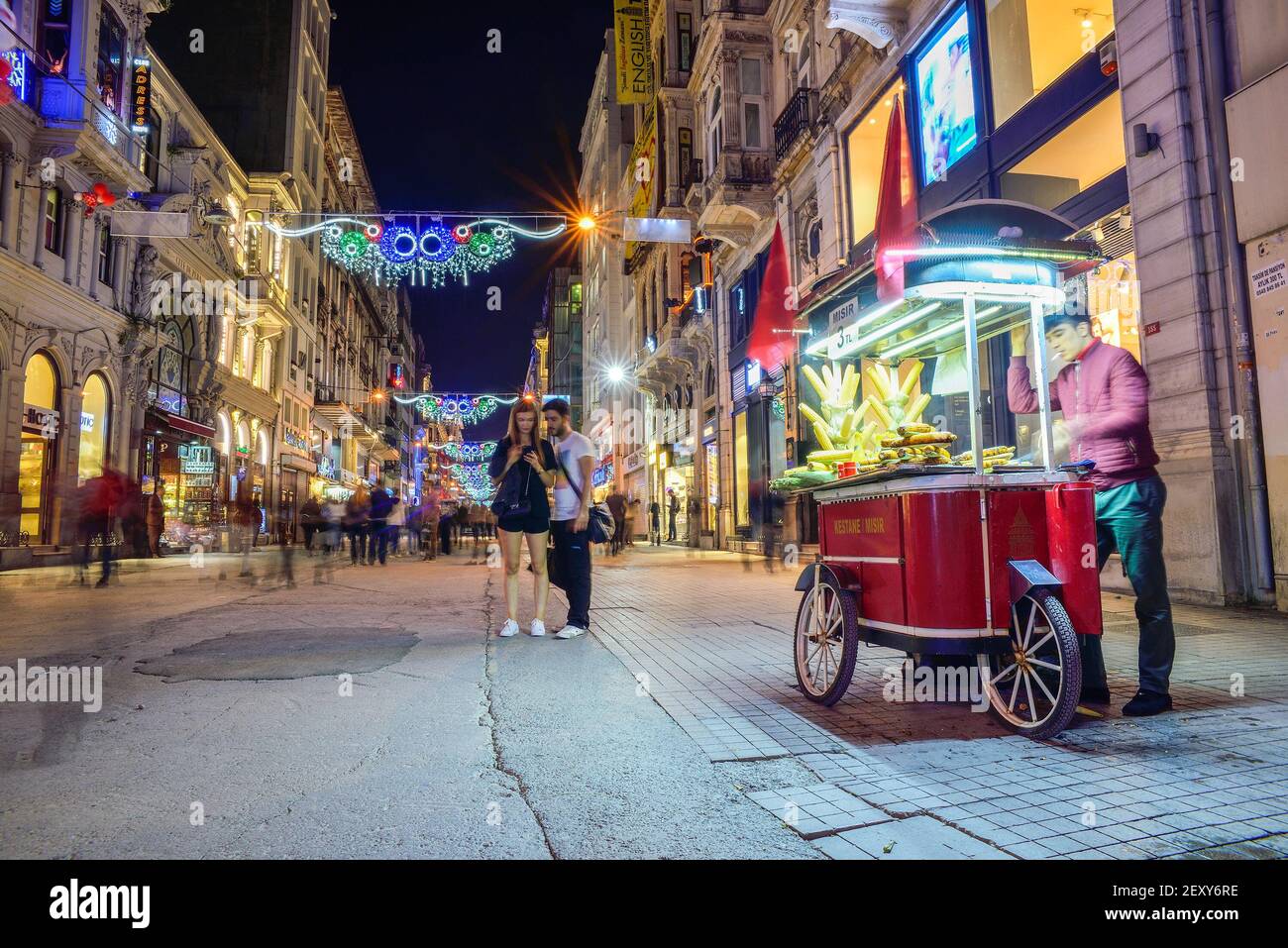 ISTANBUL, TURKEY - MAY 2, 2017: Istiklal Street is one of the most ...