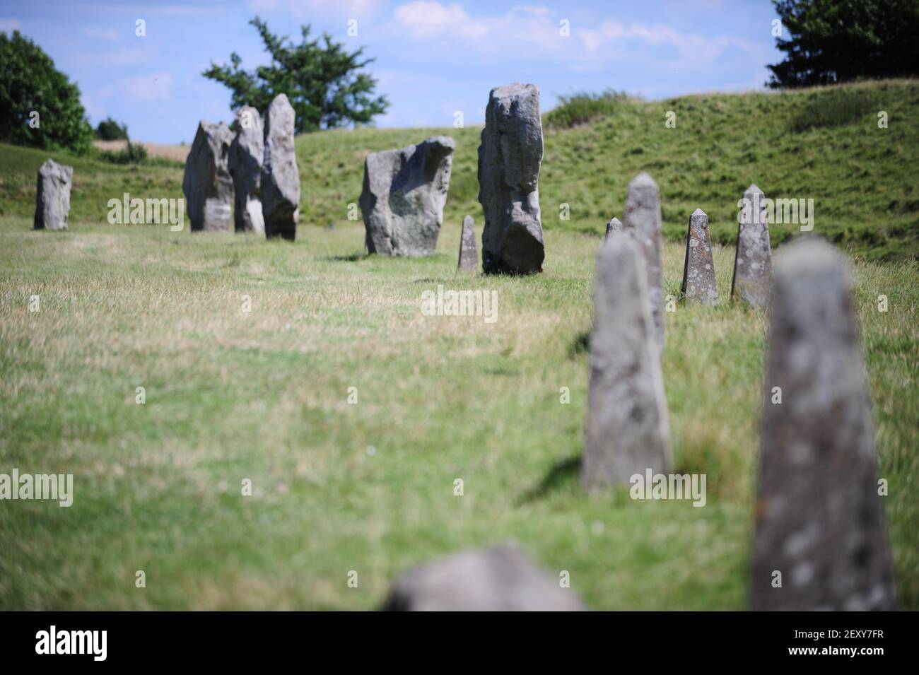 Megaliths pictured at Avebury's outer circle on July 10, 2014 in ...