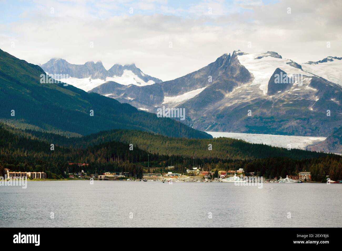 Ferry Boat View Leaving Ship Port Juneau Alaska United States Stock ...