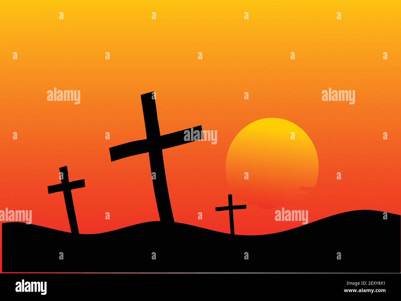 Vector illustration of Good Friday Easter Day Crosses Stock Vector ...