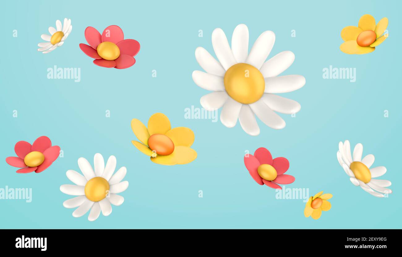 3d daisy Stock Vector Images - Alamy