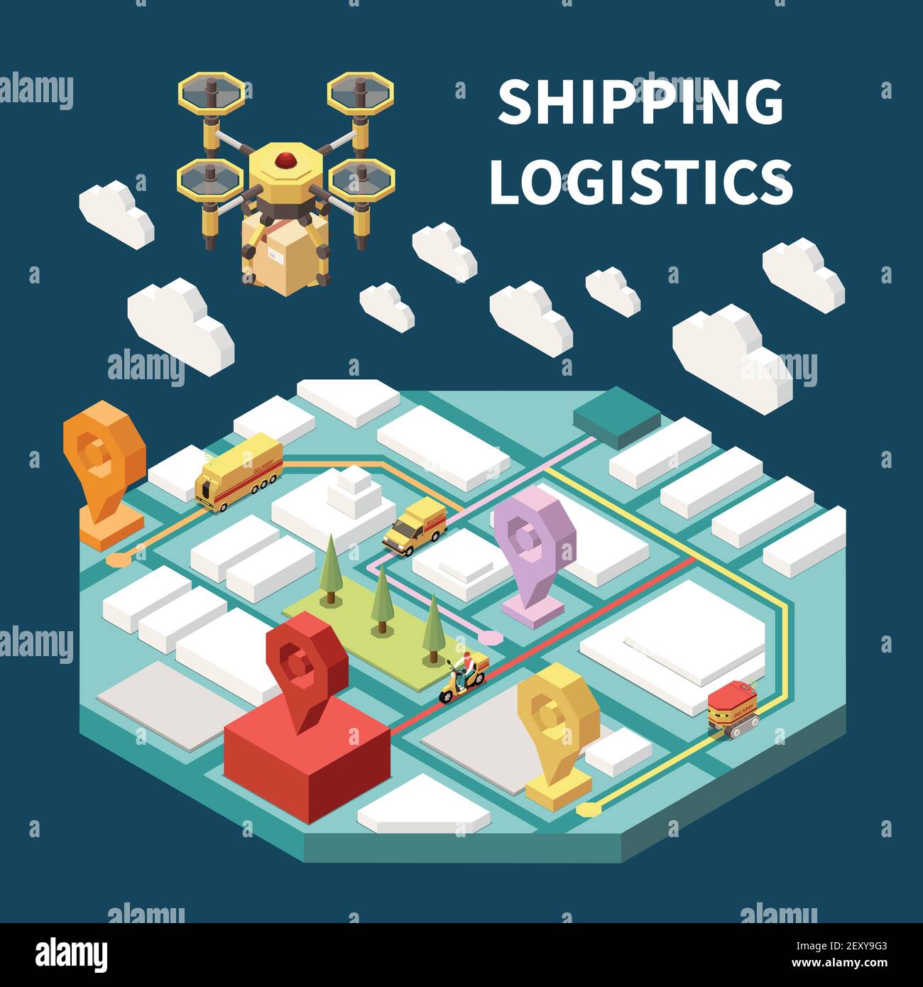 3d logistics vector vectors hi-res stock photography and images - Alamy