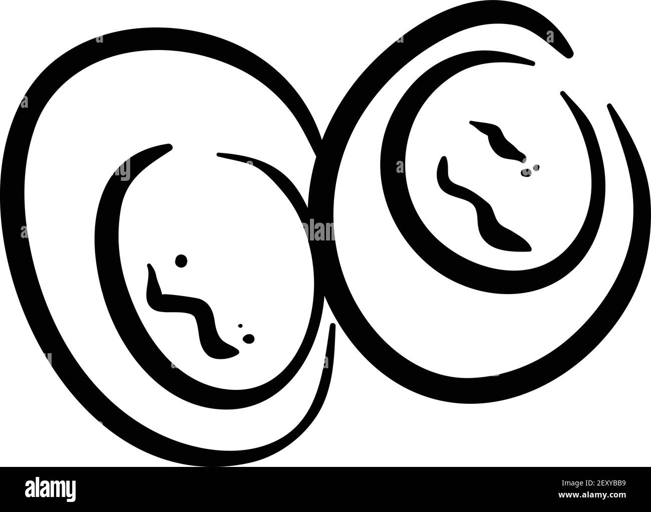 Boiled egg line art Drawing stock illustration isolated in white ...