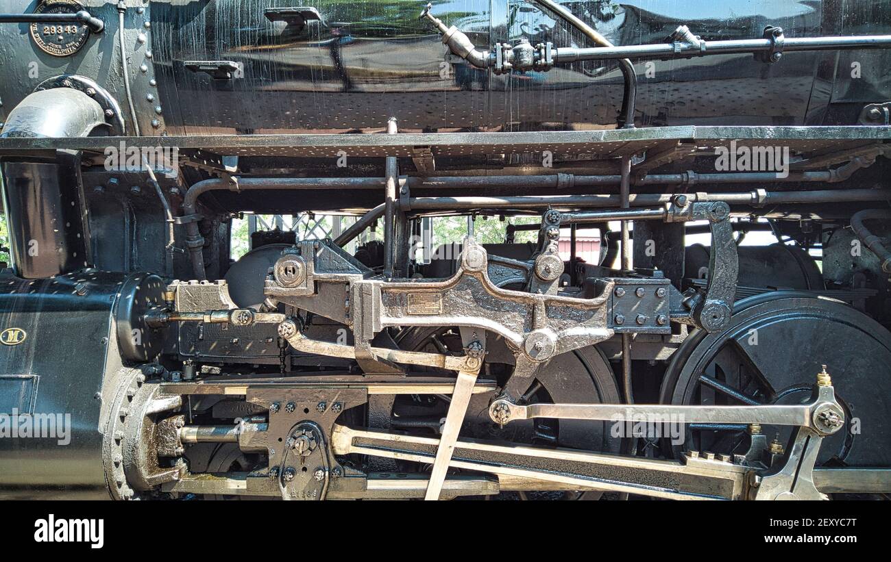 View of Antique Restored Steam Locomotive Drive Gear Stock Photo - Alamy