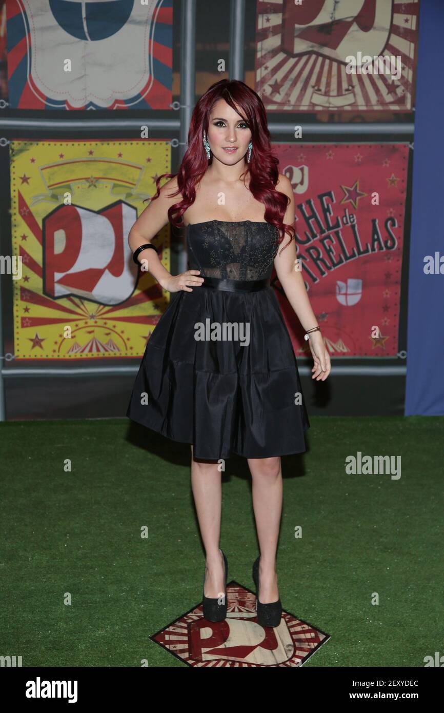 Duce Maria attends the Premios Juventud 2014 at The BankUnited Center ...