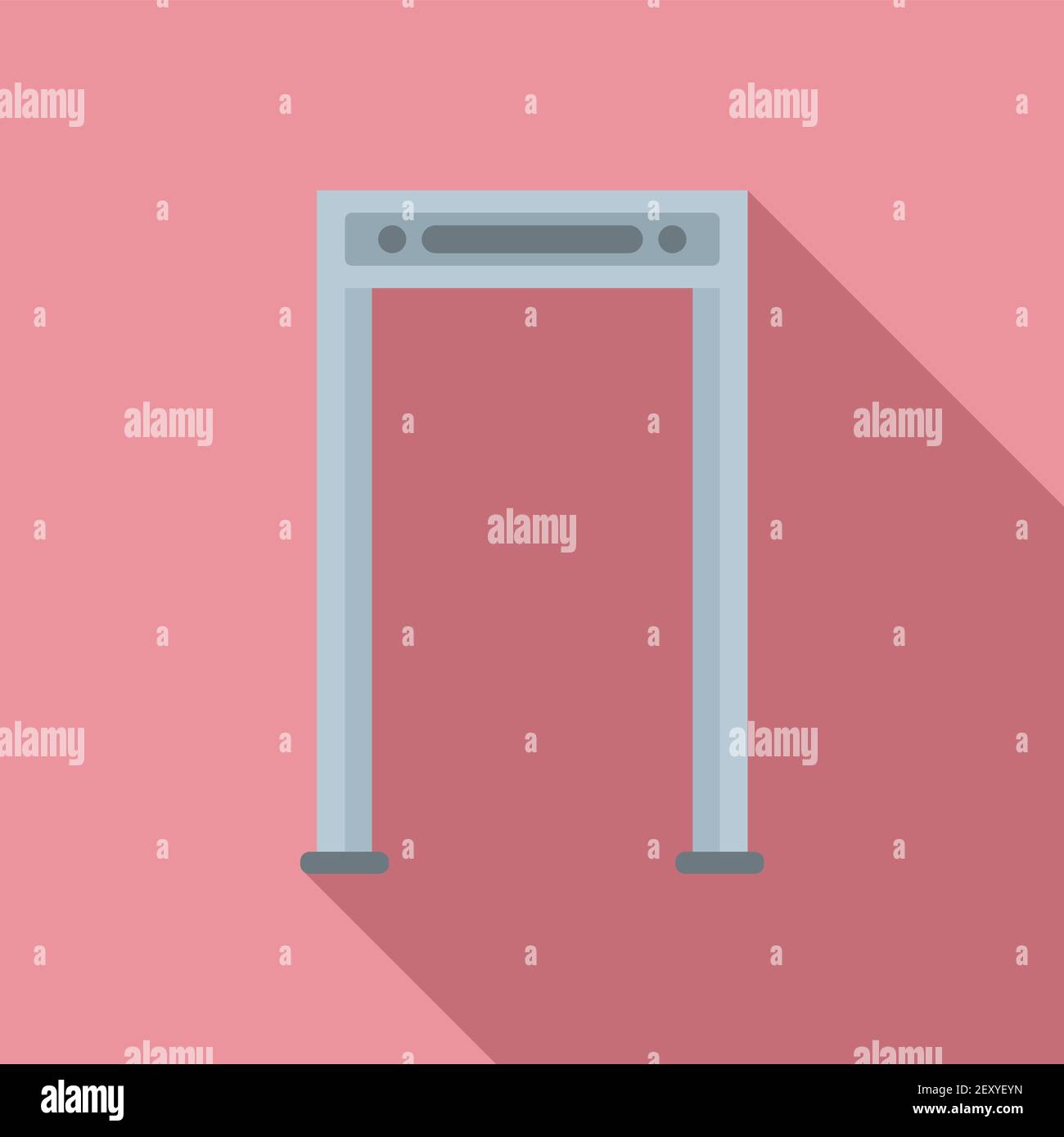Airport gate metal detector icon, flat style Stock Vector Image & Art ...