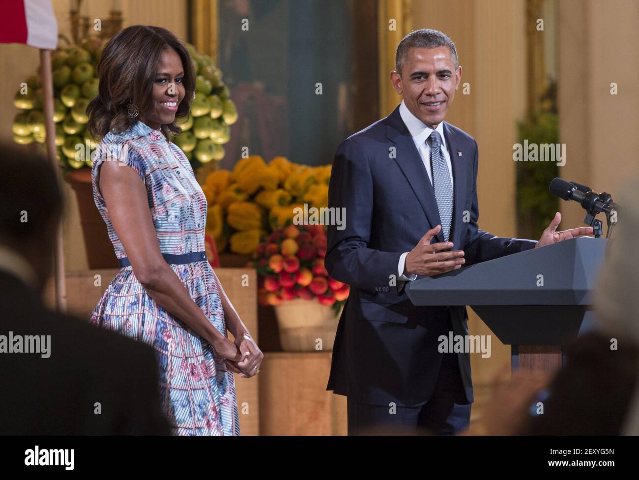 President Barack Obama and First Lady Michelle Obama deliver remarks at ...