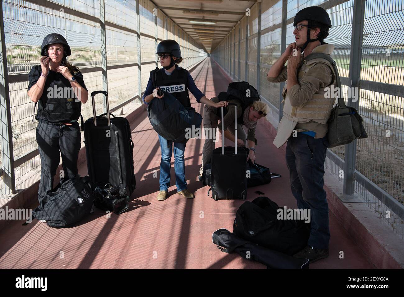 July 18th 2014 - Erez Checkpoint, Israel - Foreign journalists enter ...