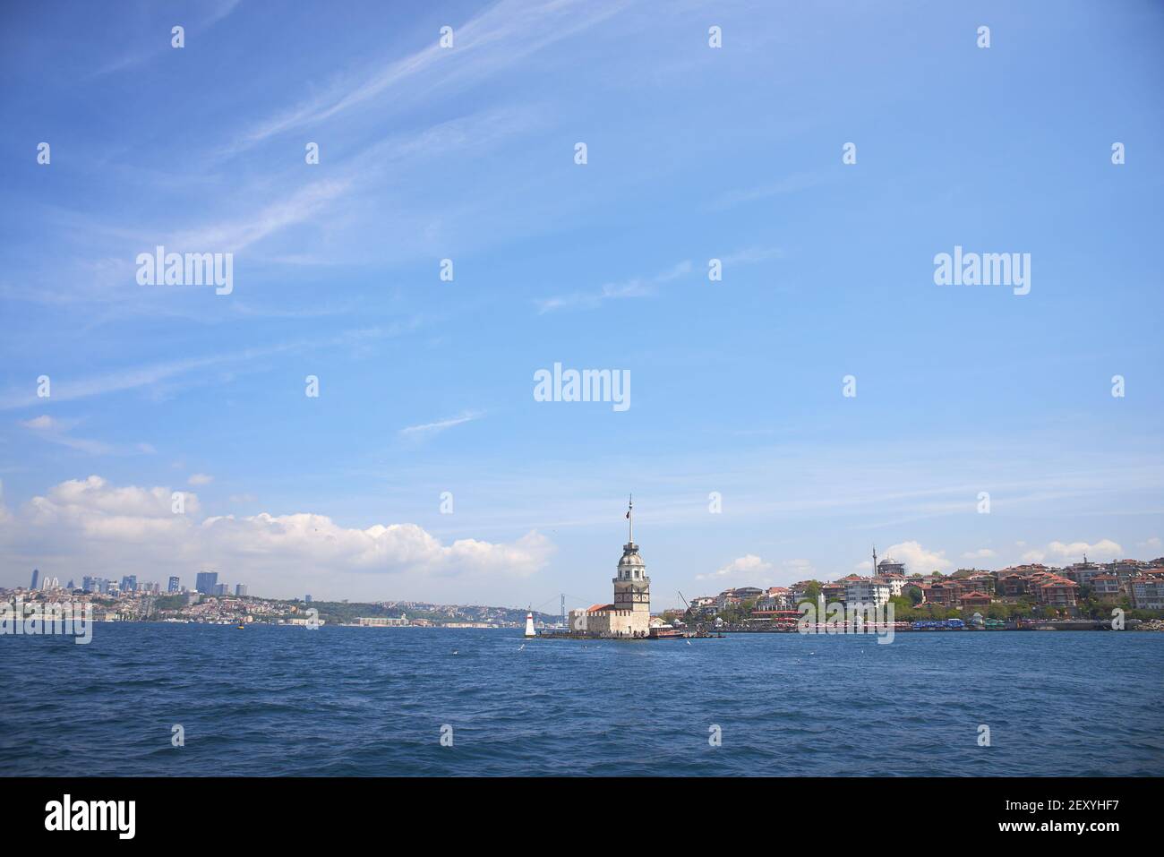 Ancient architectural monument the Maiden's Tower In Istanbul, Turkey ...