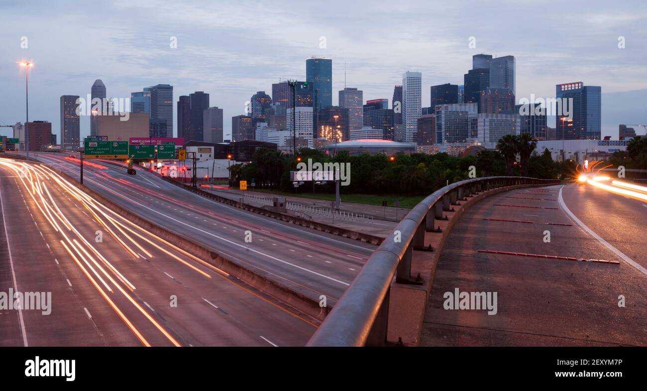 Houston Texas Downtown City Skyline Urban Landscape Highway Overpass ...