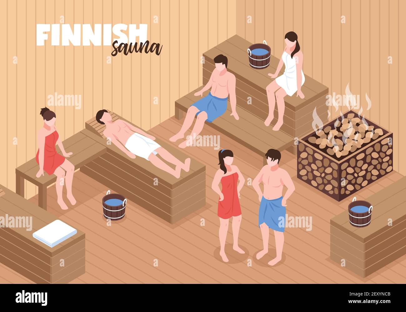 Men steam room Stock Vector Images - Alamy