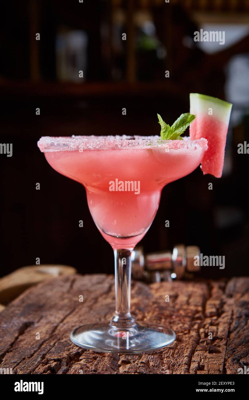 Watermelon frozen cocktail Stock Photo - Alamy