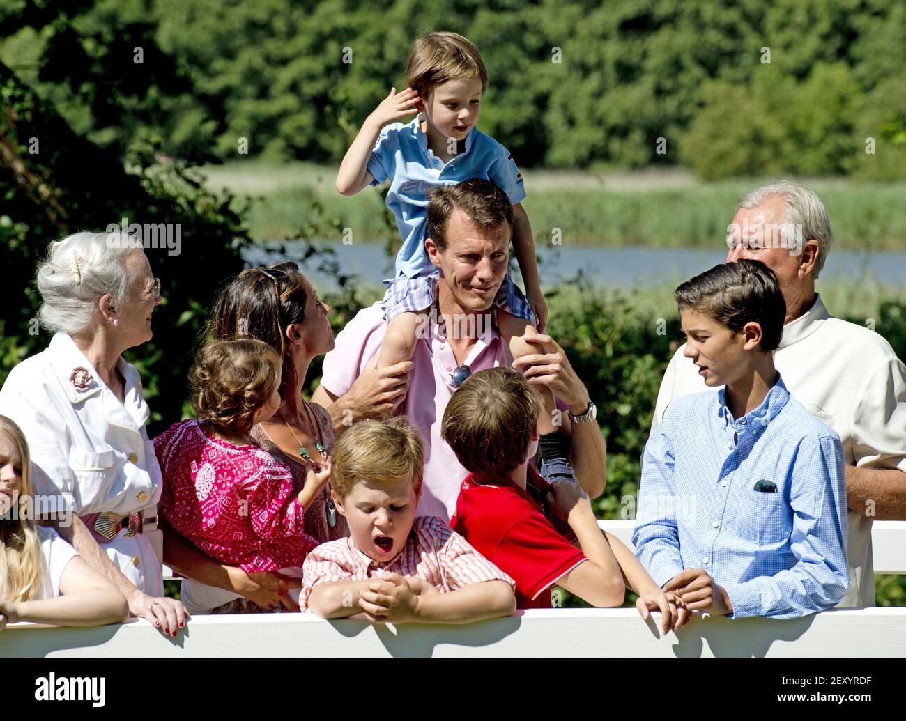 July 24, 2014 Grasten, Denmark - Queen Margrethe, Prince Henrik, Crownprince Frederik ...