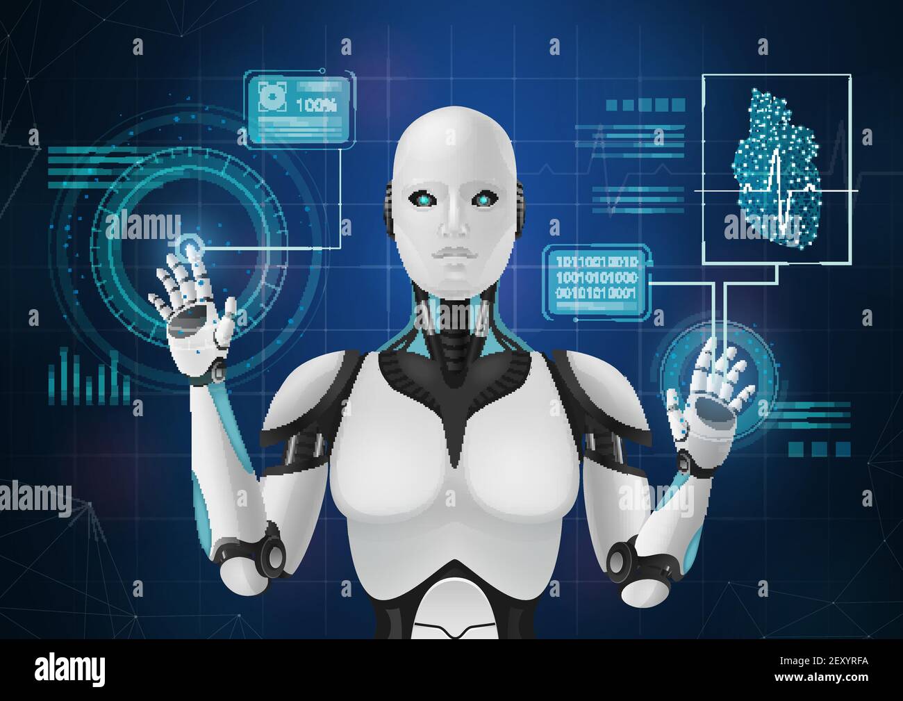 Innovative medicine abstract composition with android image ...