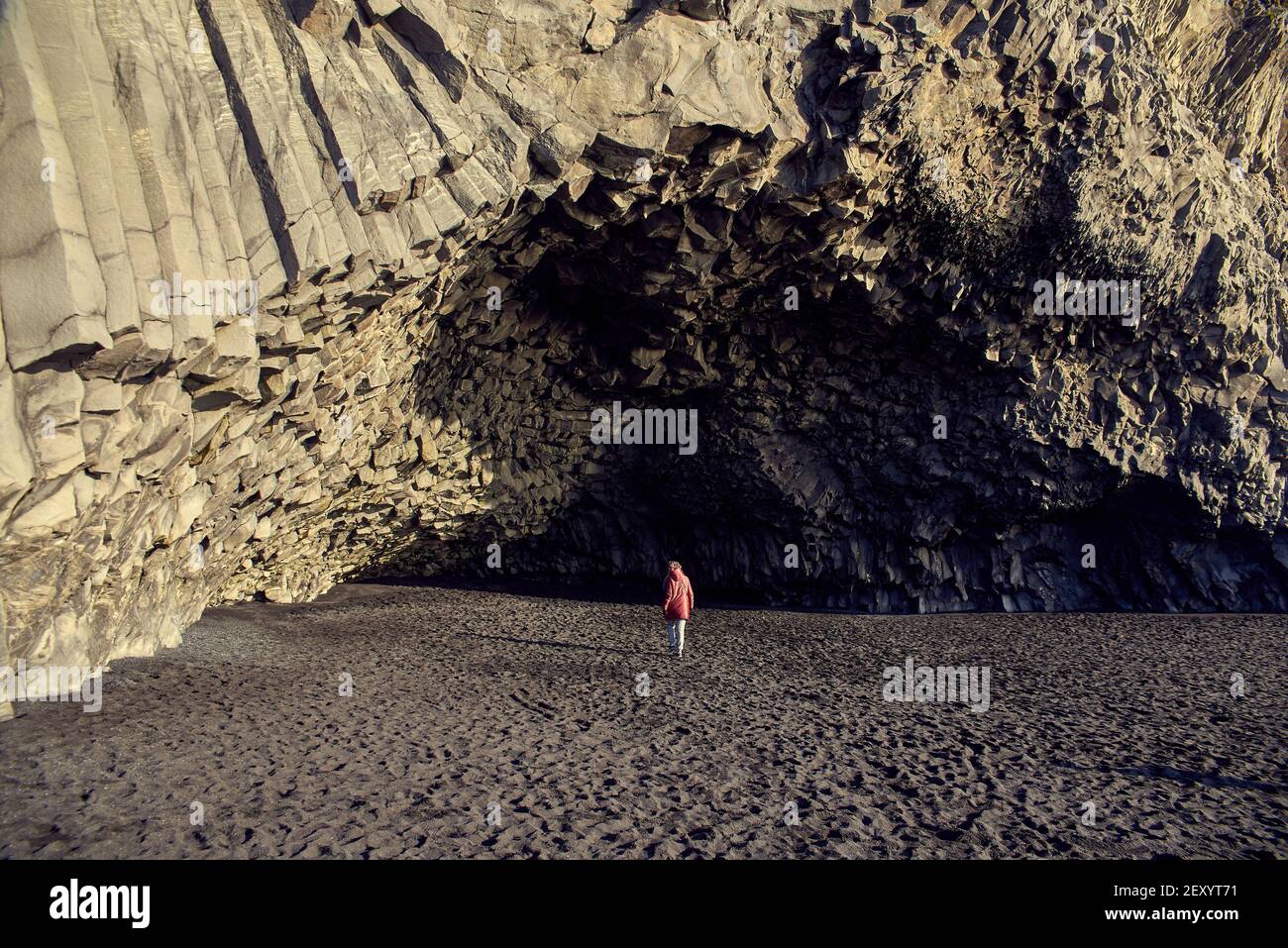 Big cave on the Reynisfjara Beach Stock Photo - Alamy