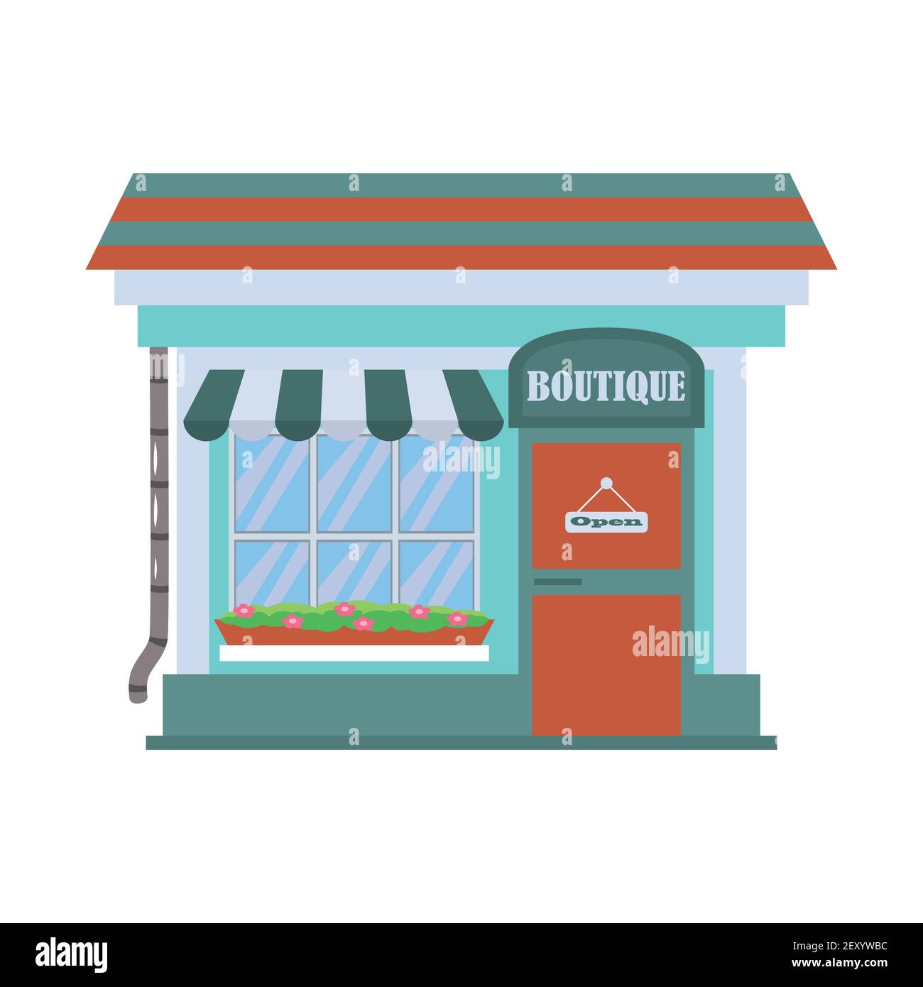 Front building of the store. Vector illustration flat cartoon style ...