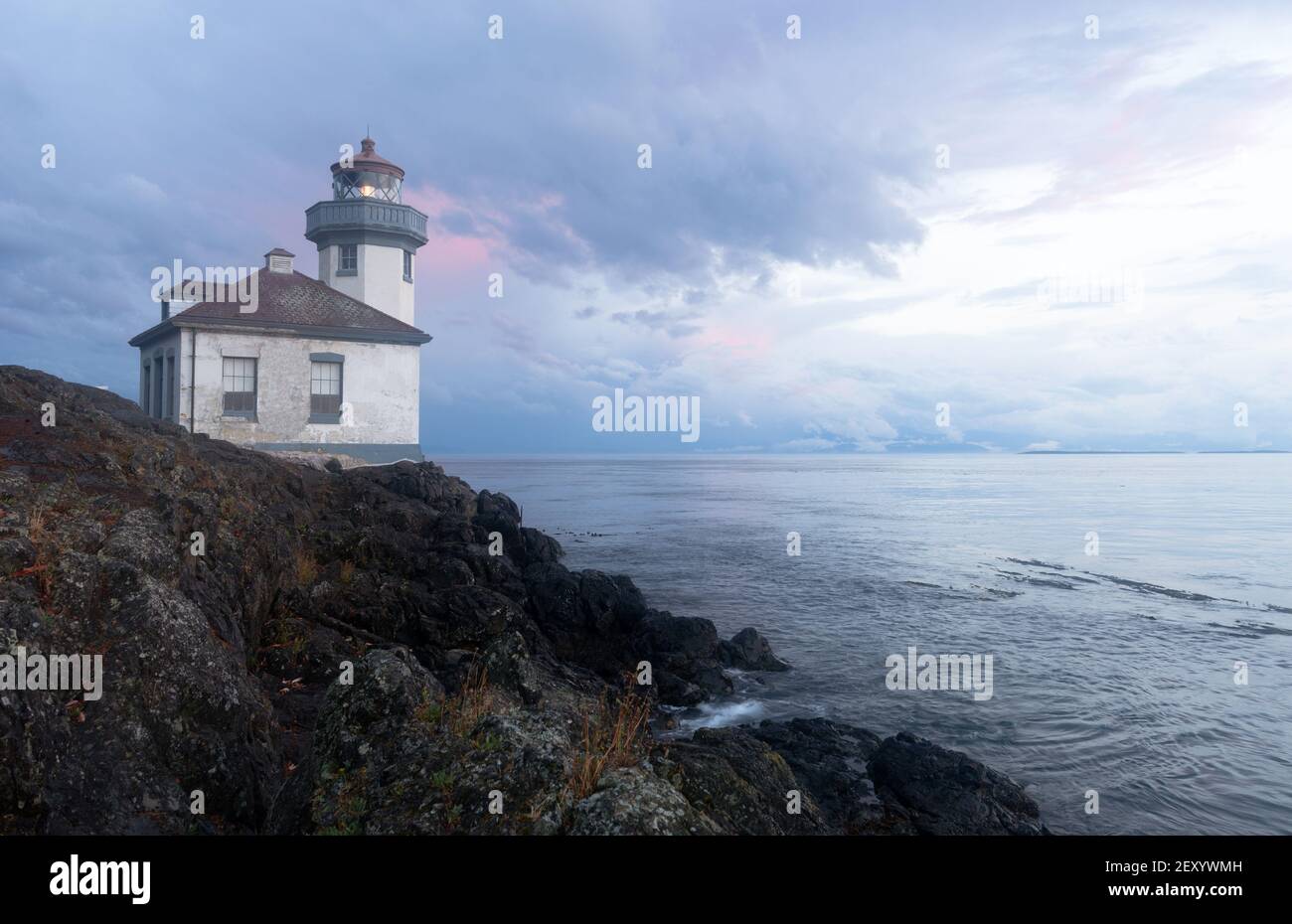 Lime Kiln Lighthouse Haro Strait Maritime Nautical Beacon Stock Photo ...