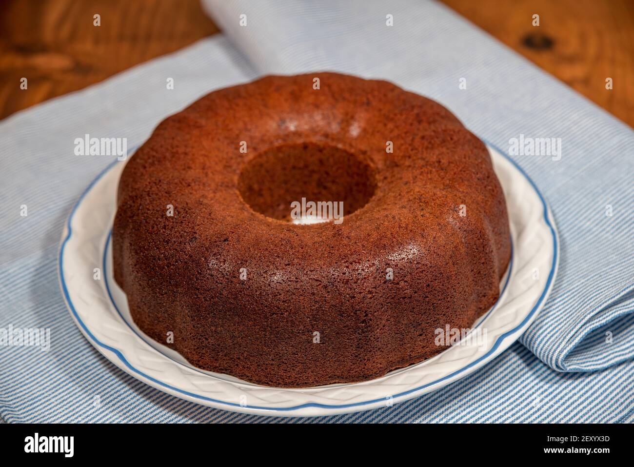 delicious crown-shaped chocolate sponge cake Stock Photo - Alamy