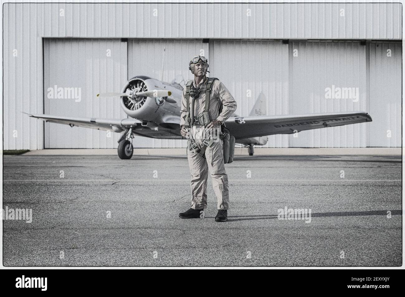 WWII Pilot and Airplane Stock Photo - Alamy