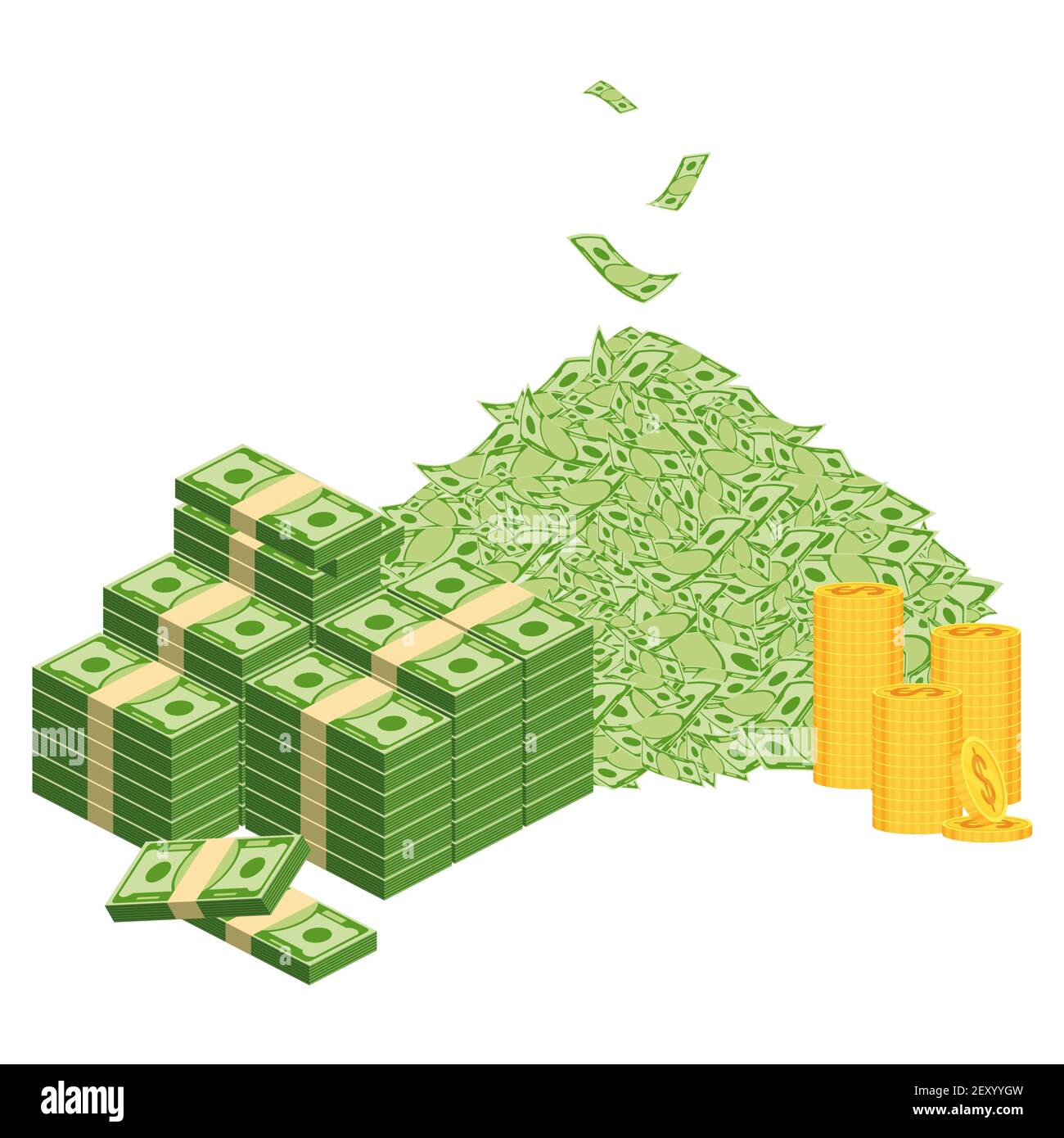 Hand holding pile of money banknotes. Symbol of wealth Stock Vector ...