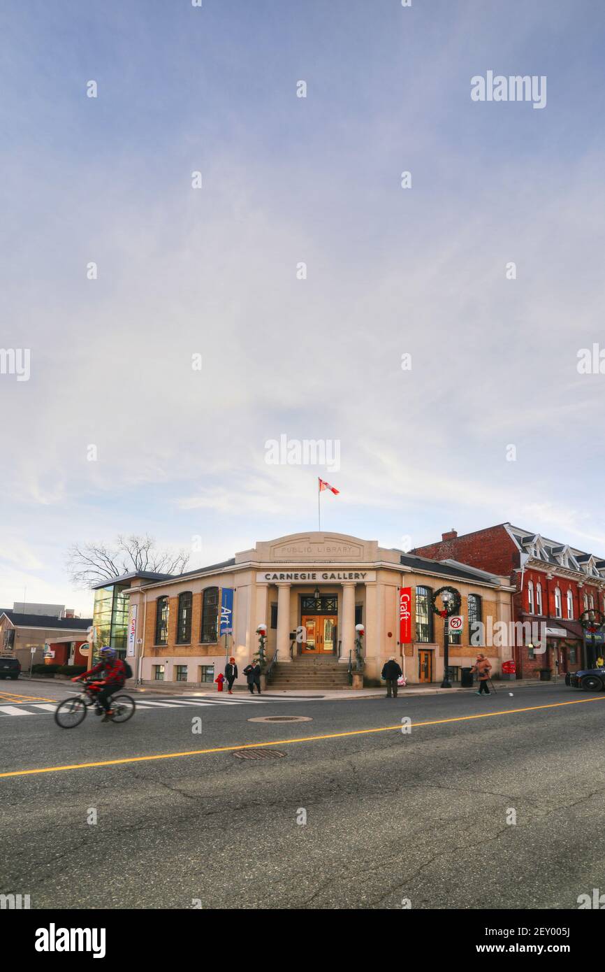 A Vertical of Old Carnegie Library in Dundas, Ontario, Canada Stock ...