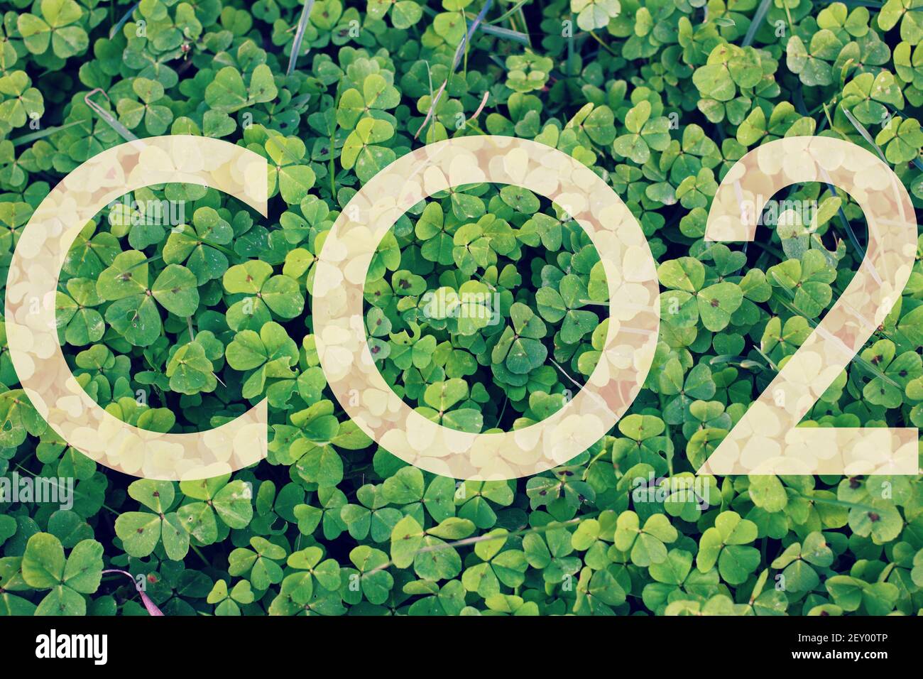 Green background with the sign "Co2" concept of global warming Stock ...