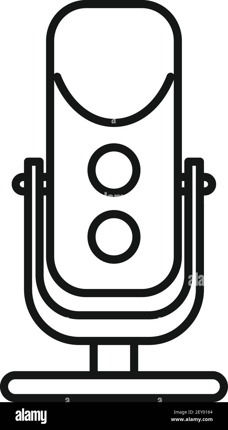 Radio microphone icon, outline style Stock Vector Image & Art - Alamy