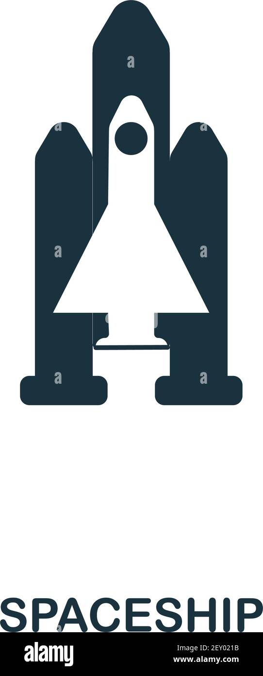 Spaceship icon. Flat style icon design. UI. Illustration of spaceship ...