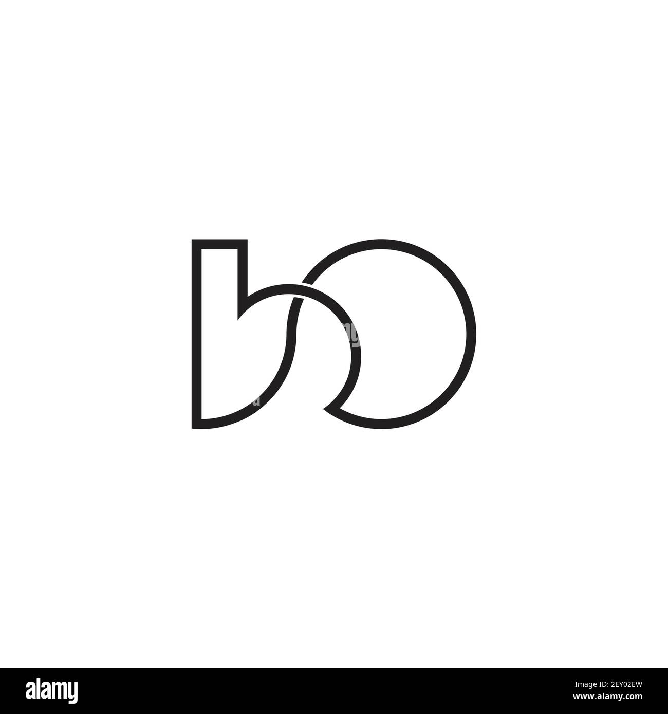 letter b o simple infinity line overlap design vector Stock Vector ...