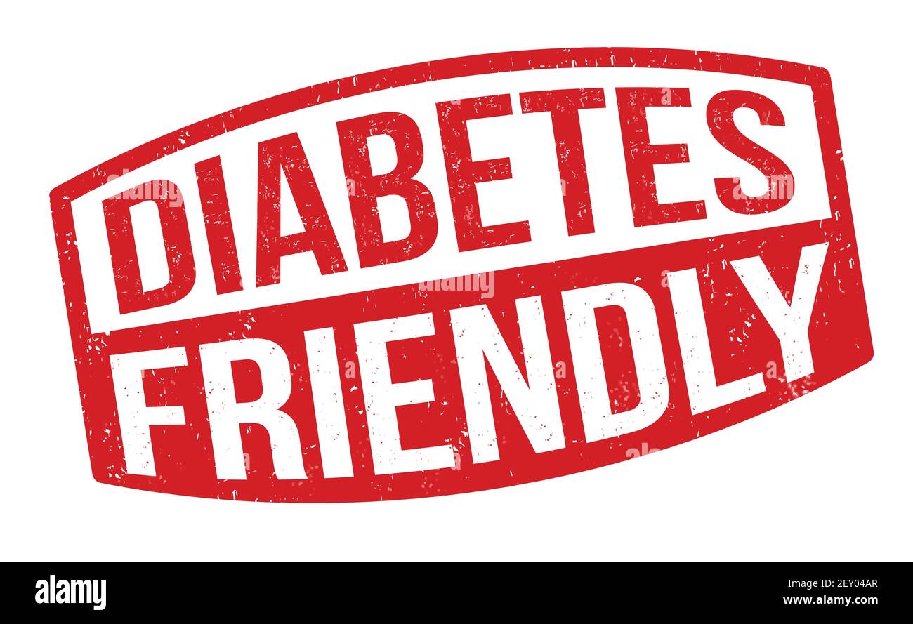 Diabetes friendly grunge rubber stamp on white background, vector ...