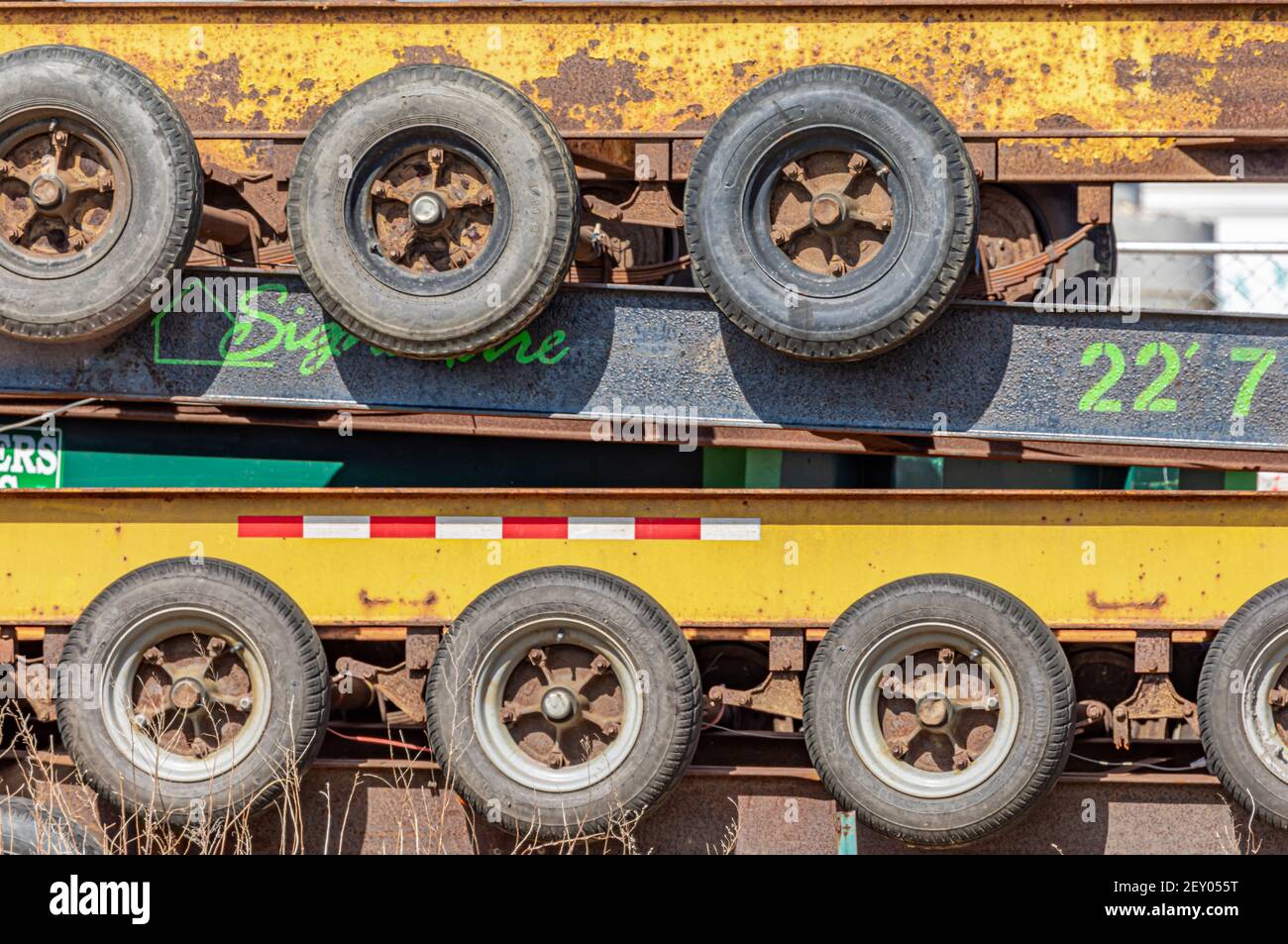Stacked trailer hi-res stock photography and images - Alamy