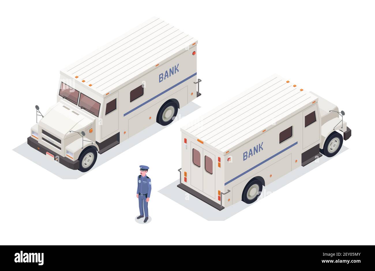 Banking financial isometric composition with isolated images of bank ...