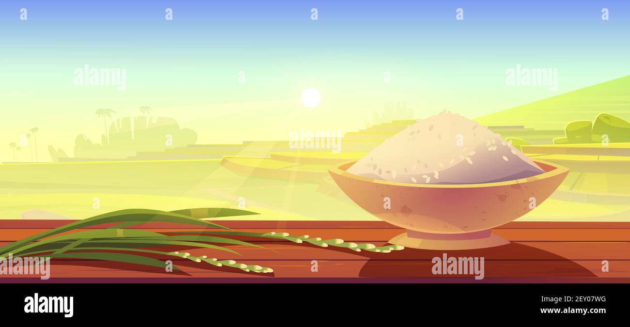 Rice bowl on white Stock Vector Images - Alamy