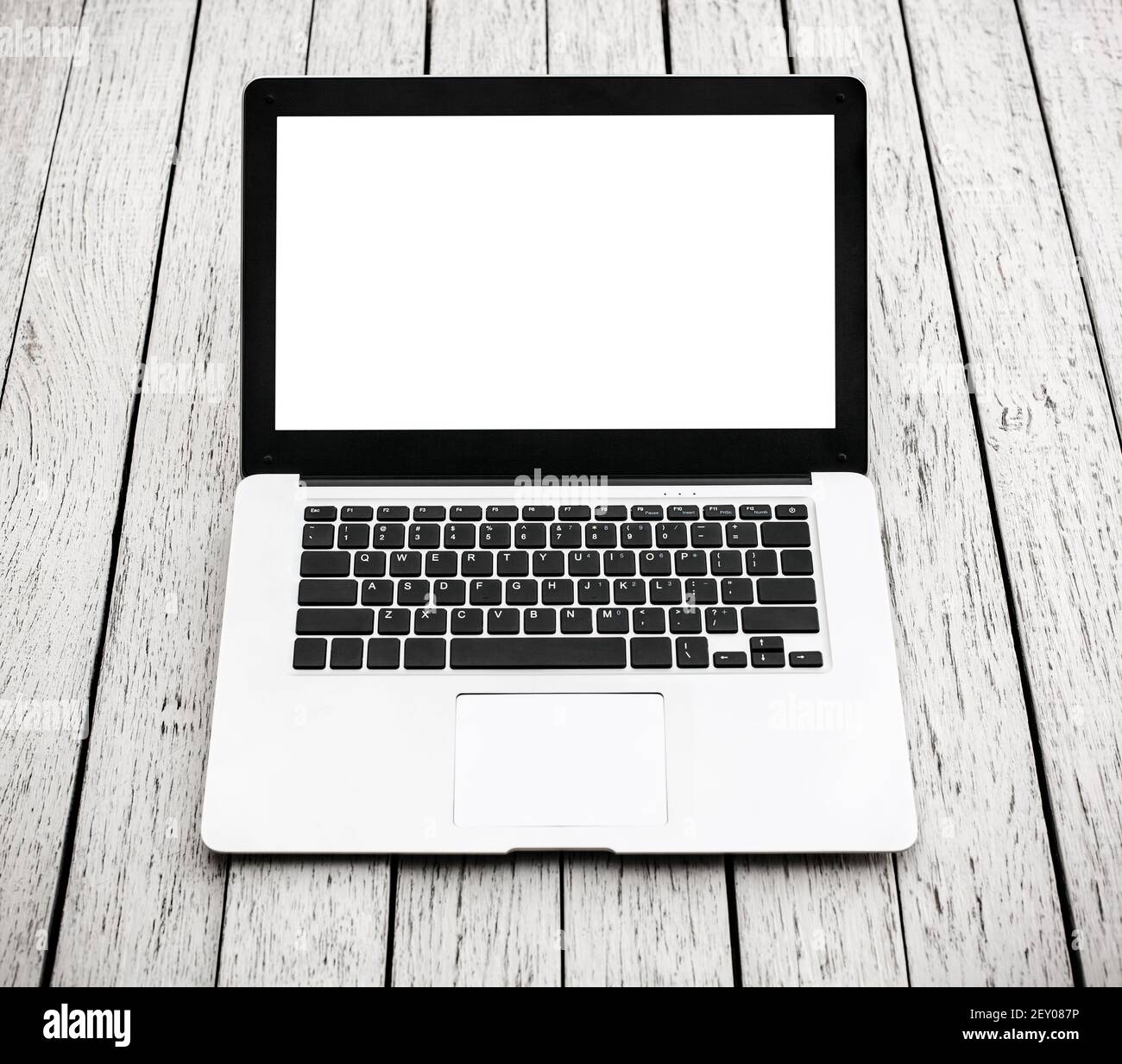Open laptop with isolated screen Stock Photo - Alamy