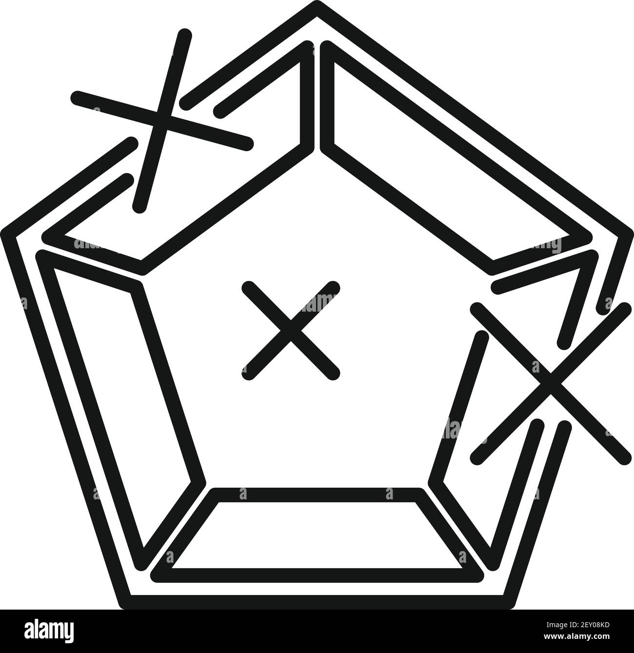 Diamond icon, outline style Stock Vector Image & Art - Alamy